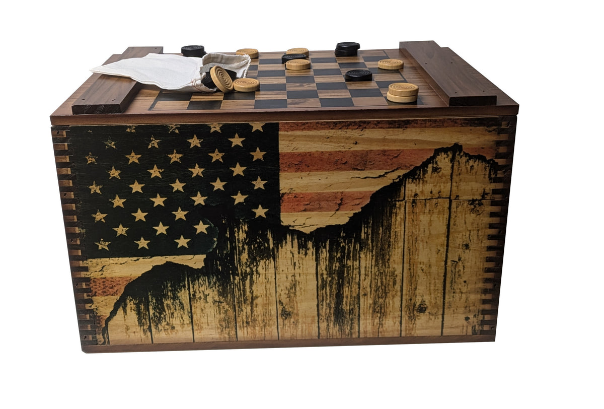 ITEM #6-432 FLAG/SLAT FENCE CHECKERBOARD BOX – THE WHISPERWOOD COLLECTION